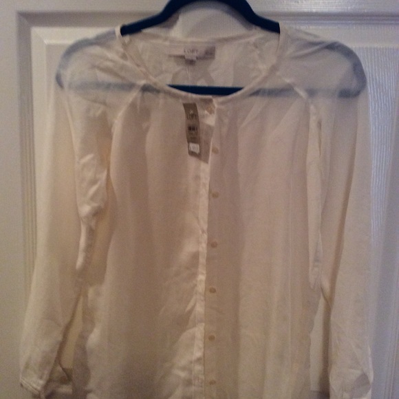 LOFT | Tops | Loft Sheer Long Sleeve Long Sleeve Shirt | Poshmark